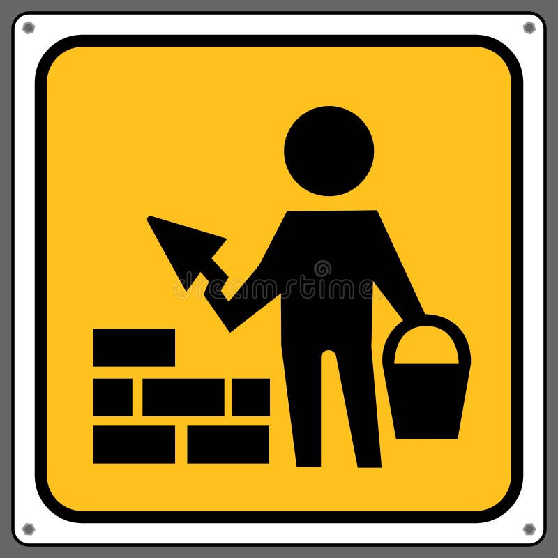 Warning Sign for Masonry Construction.sign Caution Stock Vector ...