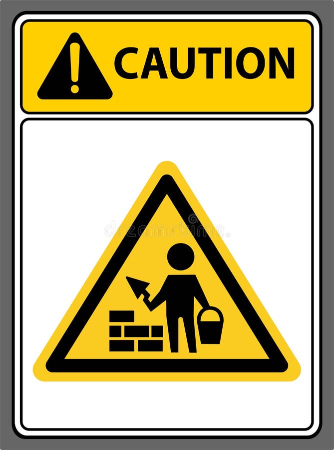 Warning Sign for Masonry Construction.sign Caution Stock Vector ...