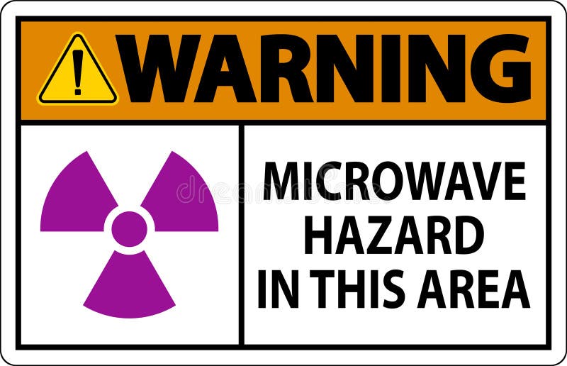 Warning Sign Microwave Hazard Area Stock Vector - Illustration of ...