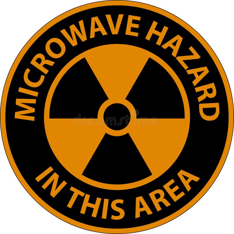 Warning Sign Microwave Hazard Area Stock Vector - Illustration of ...