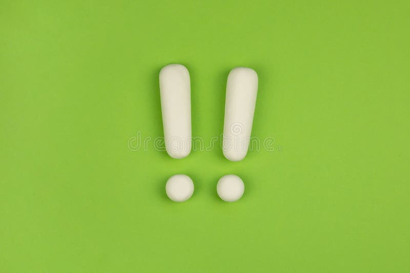 Three Exclamation Marks on a Green Background. Important Information ...