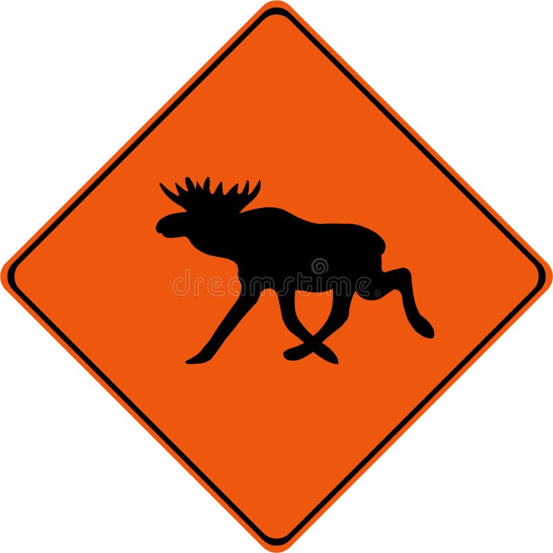 Beware of moose sign stock illustration. Illustration of wood - 7972999