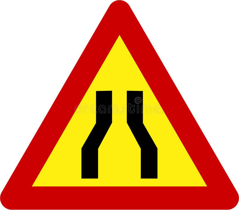 Narrow Road Sign Stock Illustrations – 713 Narrow Road Sign Stock ...