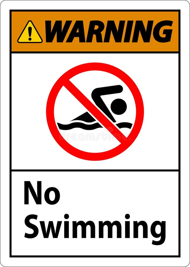 Warning Sign No Swimming stock vector. Illustration of jump - 299174533