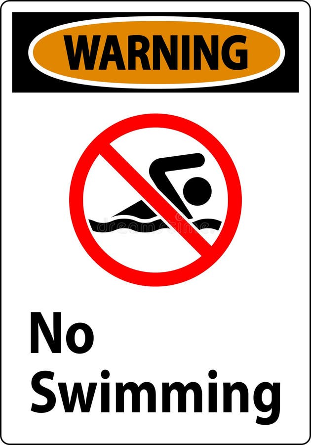Warning Sign No Swimming stock vector. Illustration of beach - 299775690