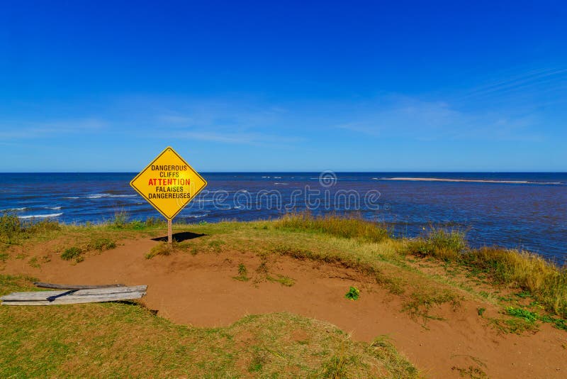 Warning Sign in the North Cape, PEI Stock Photo - Image of point, cape ...