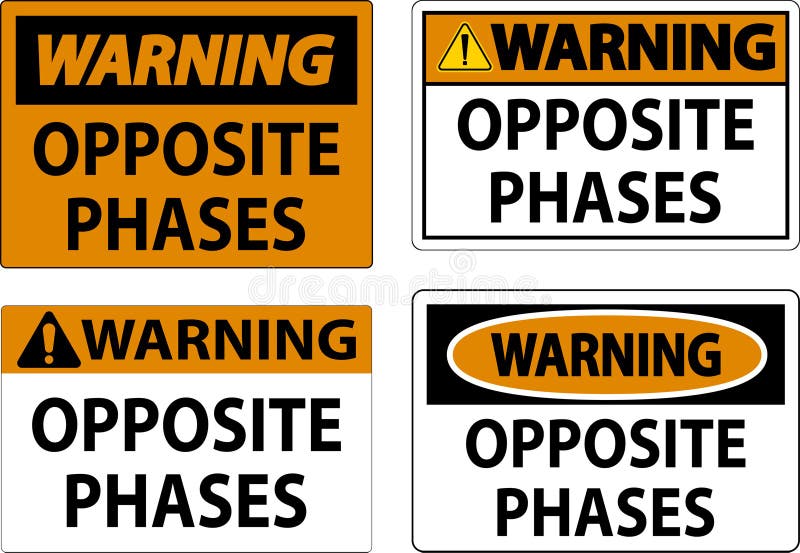 Warning Sign, Opposite Phases Stock Vector - Illustration of opposition ...