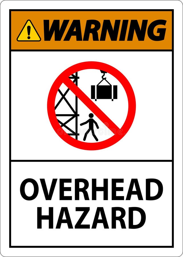 Warning Sign Overhead Hazard Stock Vector - Illustration of fall ...