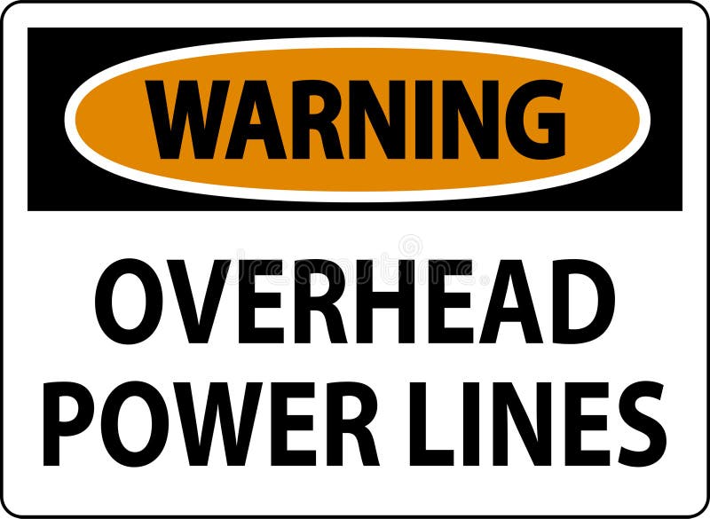 Warning Sign Overhead Power Lines Stock Vector - Illustration of danger ...