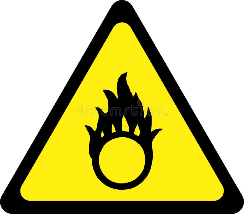 Warning Sign with Oxidising Substances Stock Illustration ...
