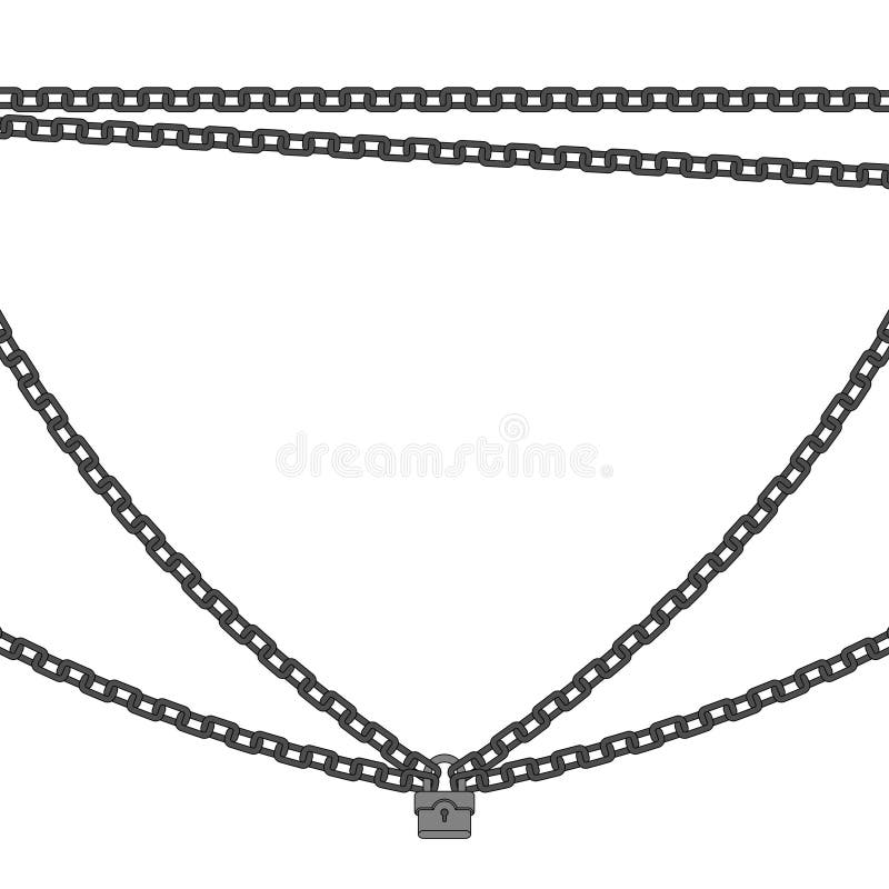 Warning Sign with Padlock and Chains Stock Vector - Illustration of ...