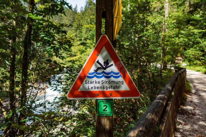 Warning sign in the park. stock image. Image of concept - 234539143