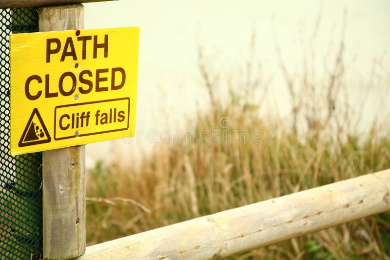 Warning Sign for Path Closed. Stock Image - Image of landscape ...