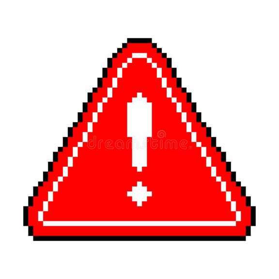 Warning Sign Pixel Art Simple Design. Stock Illustration - Illustration ...