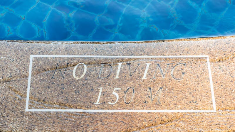 Warning sign of pool depth stock image. Image of marker - 103040769