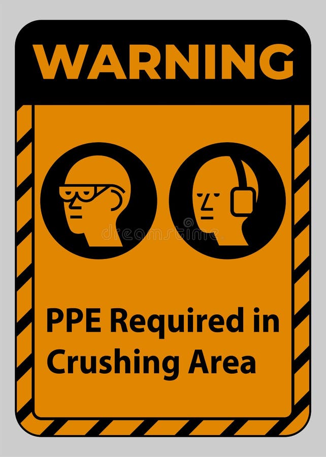 Warning Crushing Sign. Warning Sign Risk of Crushing. Flat Style Stock ...