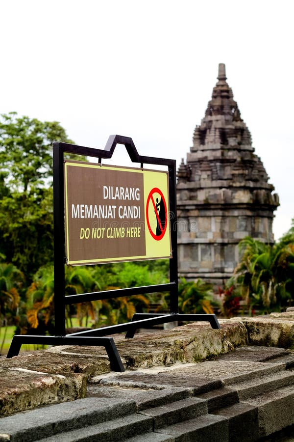 The Warning Sign Prambanan Temple Editorial Photography - Image of ...