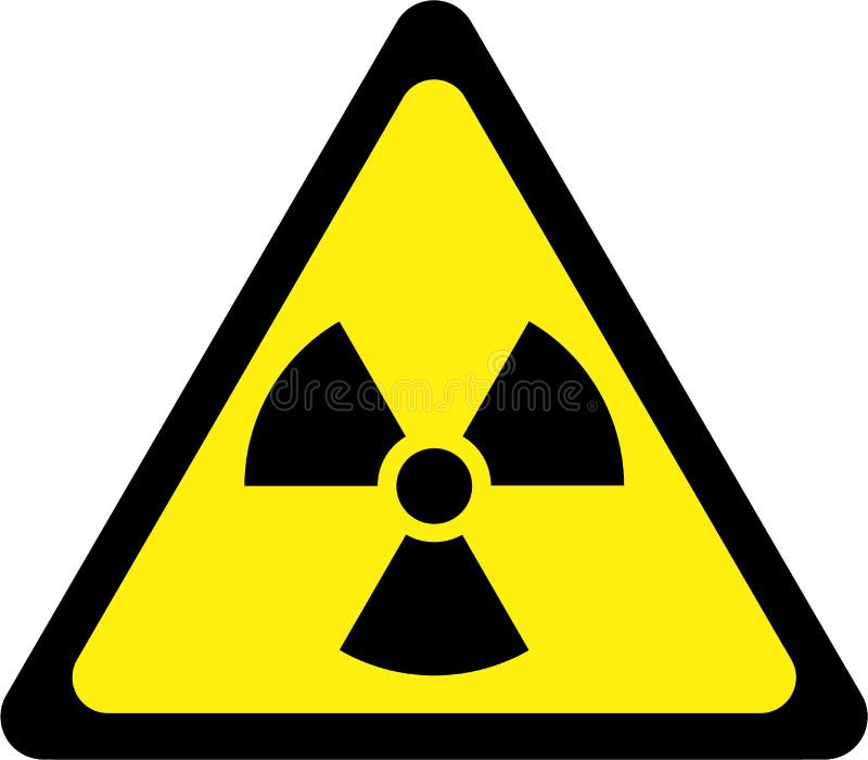 Warning Sign with Radiation Stock Illustration - Illustration of icon ...