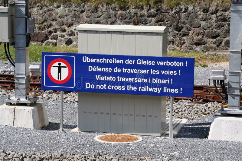 Swiss Alps 2 stock photo. Image of tracks, sign, train - 190796792