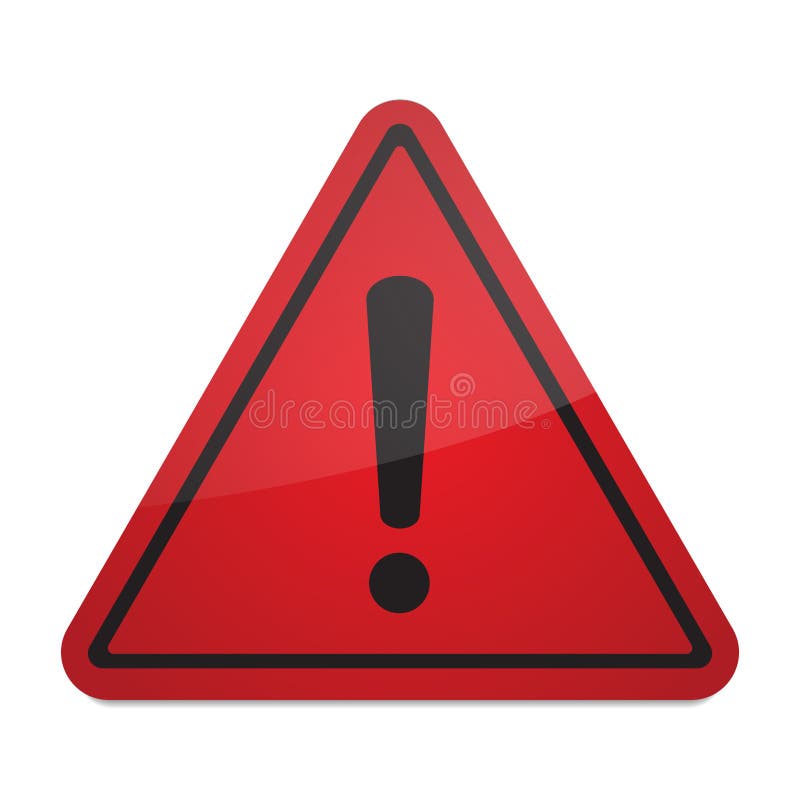 Red Exclamation Danger Sign Vector Isolated Illustration Stock Vector ...