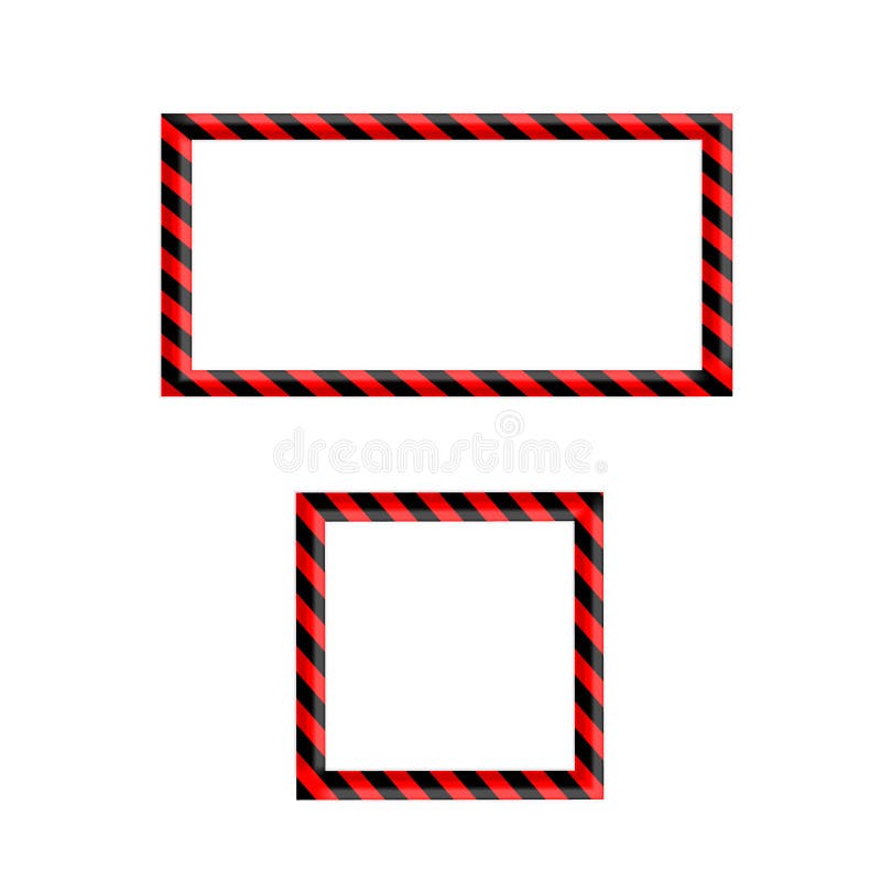 Warning Sign Red and Black Stripe Frames. Stock Vector - Illustration ...