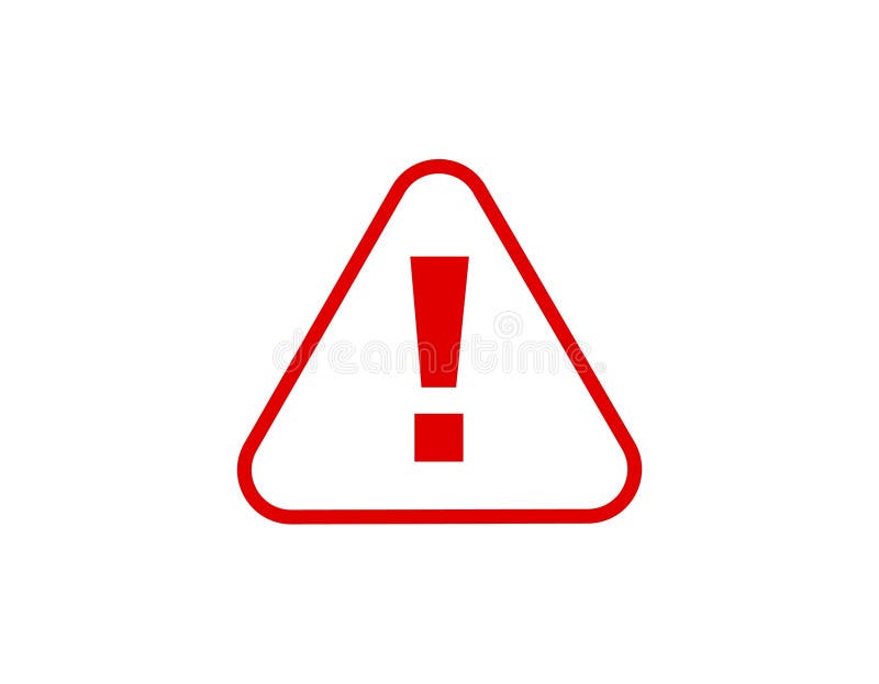 Warning Sign with Red Exclamation Mark in Triangle Frame Stock Vector ...