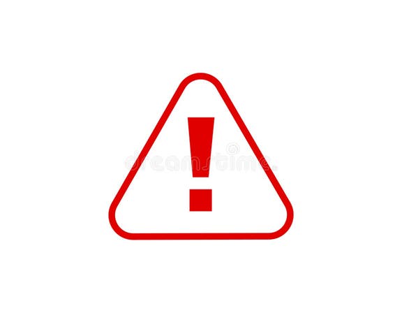 Warning Sign with Red Exclamation Mark in Triangle Frame Stock Vector ...