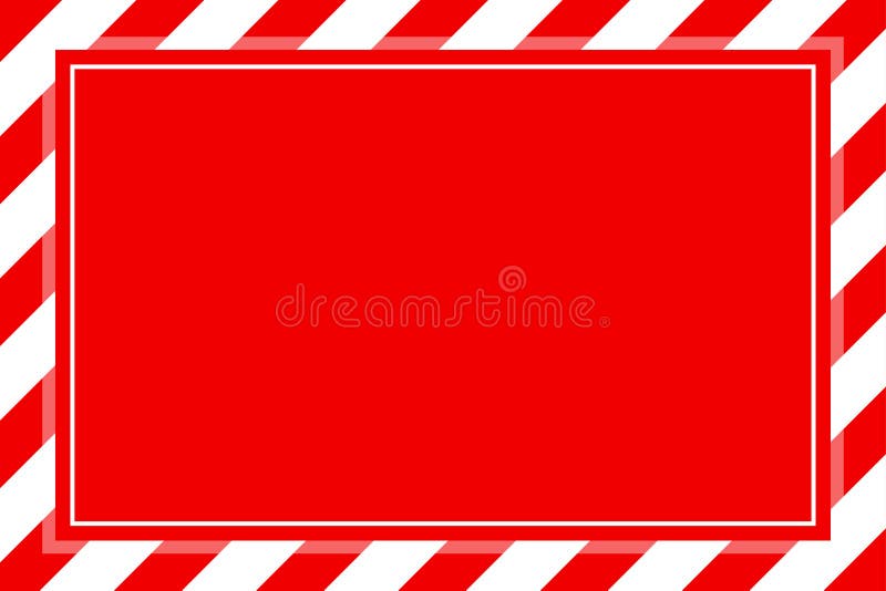 Warning Sign Red White Stripe Frame Template Background Copy Space, Red ...