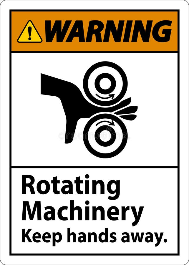 Warning Sign Rotating Machinery Keep Hands Away Stock Vector ...