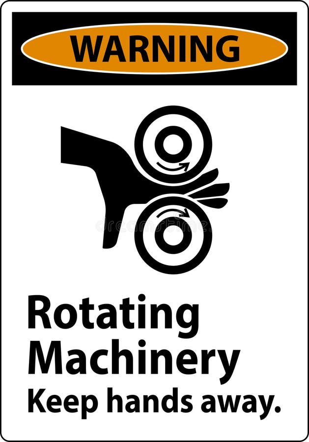 Warning Sign Rotating Machinery Keep Hands Away Stock Vector ...