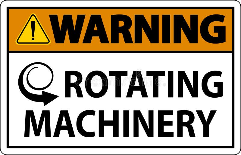 Warning Sign Rotating Machinery on White Background Stock Vector ...