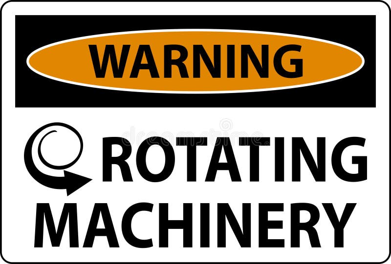 Warning Sign Rotating Machinery on White Background Stock Vector ...