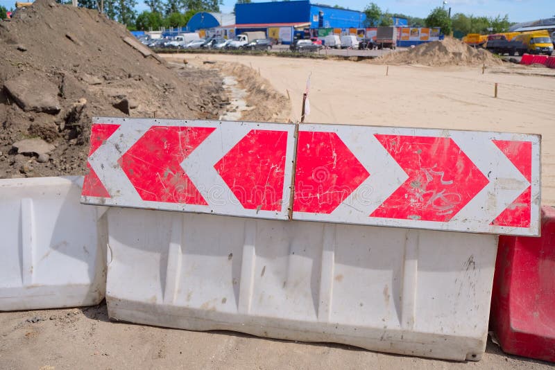 Warning Sign on the Rotational Direction Stock Photo - Image of warning ...