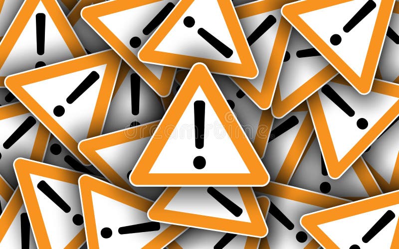 Warning Sign Seamless Background, Orange Vector Illustration Stock ...