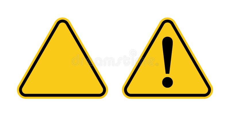 Warning Sign Set, Yellow Sign in Shape of Triangle To Warn about ...