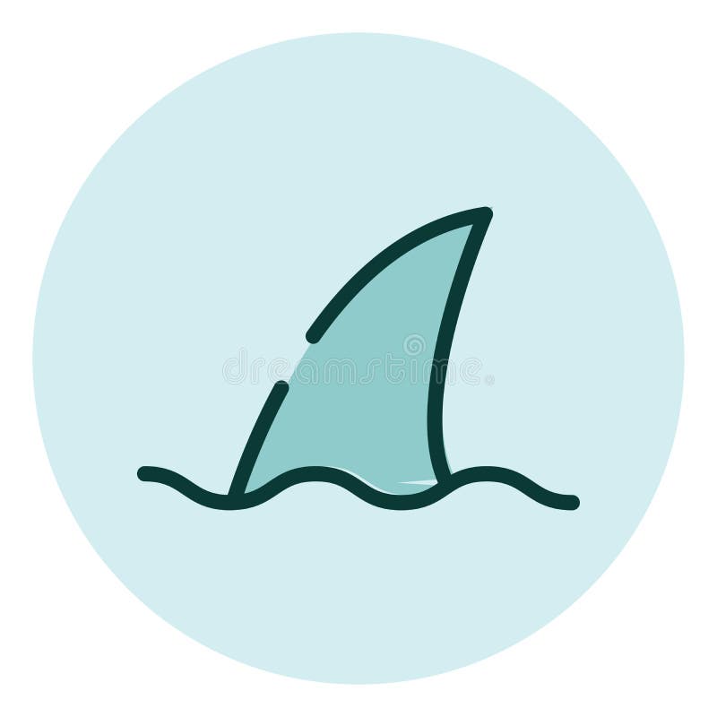Warning sign shark, icon stock vector. Illustration of wildlife - 259396817