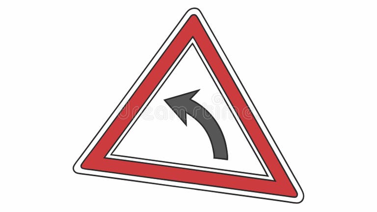 Warning Sign, Sharp Right Bend. Vector Design Generative AI Stock ...