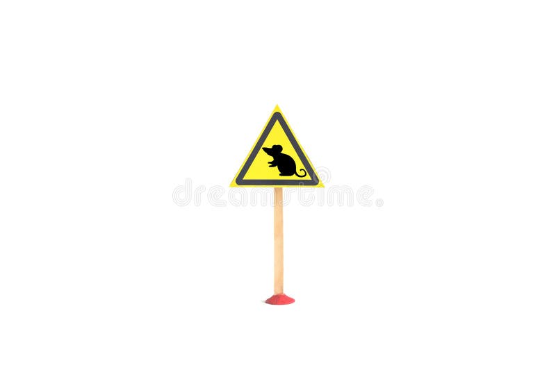 The Warning Sign is a Silhouette of a Mouse in a Yellow Triangle on a ...