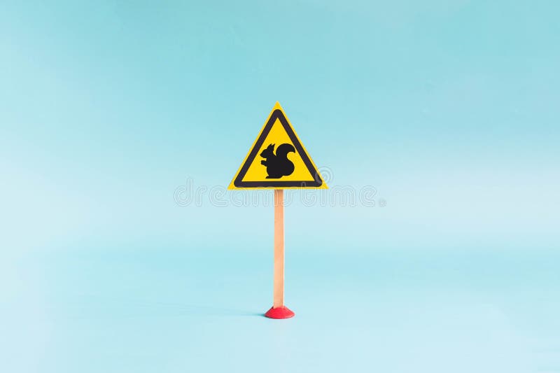 The Warning Sign is a Silhouette of a Squirrel in a Yellow Triangle ...