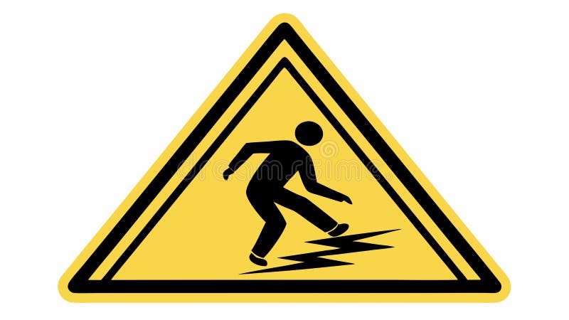 Warning Sign for Slippery Surface or Falling Hazard, Vector Design ...