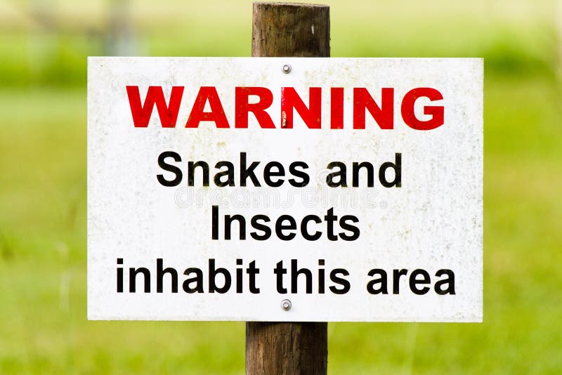 Warning Sign Snakes & Insects Stock Image - Image of florida, lakeland ...