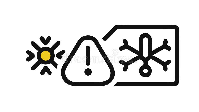 Warning Sign Snow Ice Cold Weather Hazard Caution Graphic, Vector ...