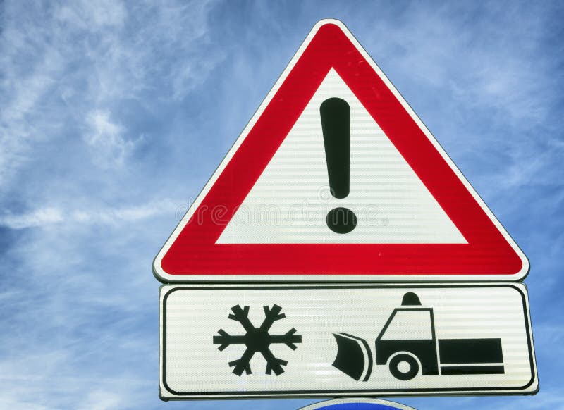 Warning sign for snow stock photo. Image of clean, outdoors - 36922084