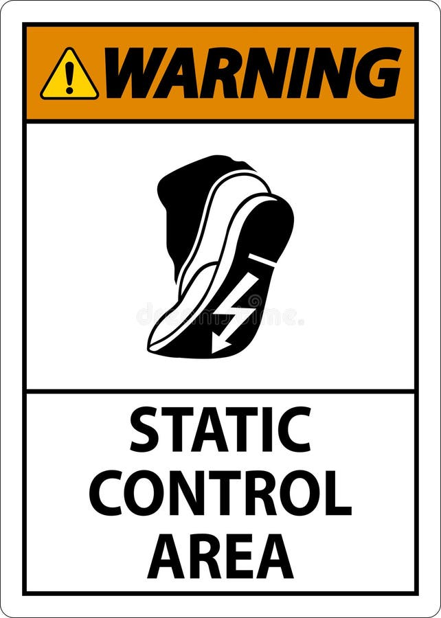Warning Sign Static Control Area Stock Vector - Illustration of control ...