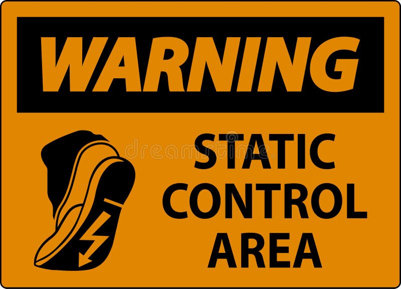 Warning Sign Static Control Area Stock Vector - Illustration of ...