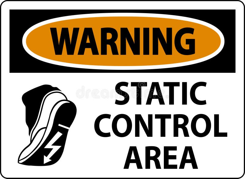Warning Sign Static Control Area Stock Vector - Illustration of ...