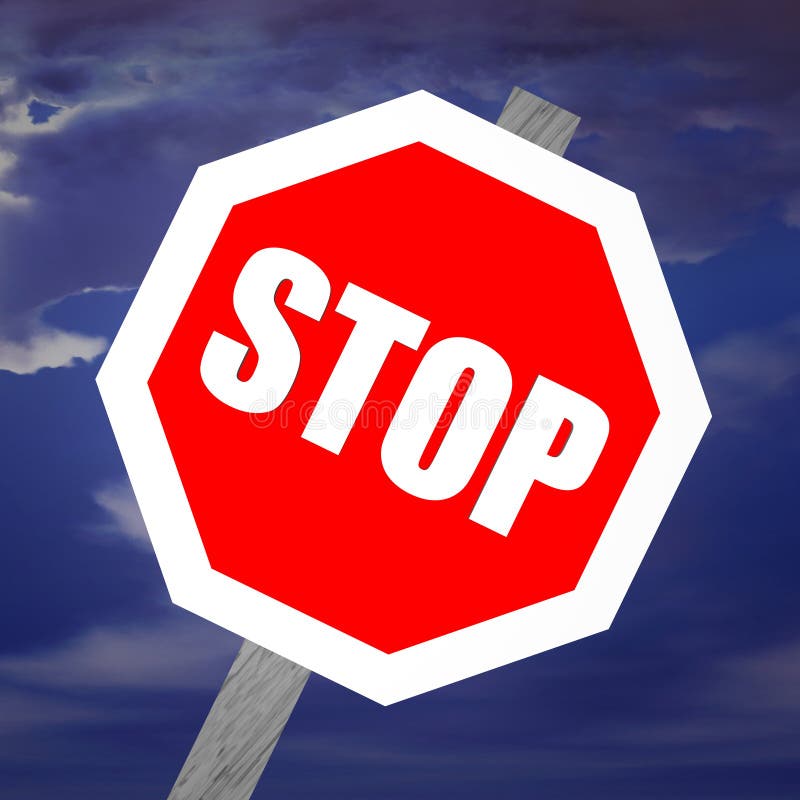 Warning sign - STOP stock illustration. Illustration of word - 5551031