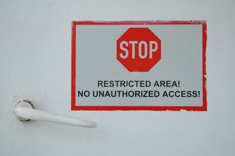Warning Sign: Stop! Restricted Area! No Access! Stock Photo - Image of ...