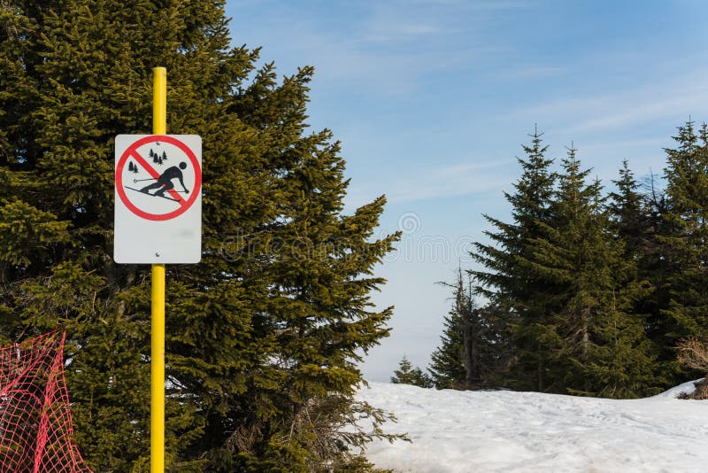 Warning sign stock image. Image of notice, resort, snow - 38459767