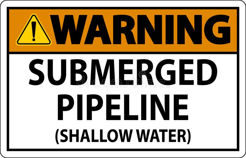 Warning Sign Submerged Pipeline (Shallow Water Stock Vector ...